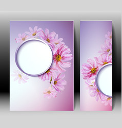 Spring flowers invitation template card Royalty Free Vector