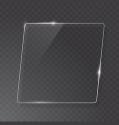 Transparent glass plate mock up see through Vector Image