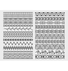 Braid lines wicker borders colored knoted Vector Image