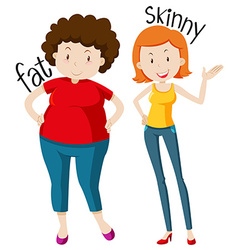 Opposite adjectives thin and fat Royalty Free Vector Image Opposite adjectives thin and fat Royalty Free Vector Image