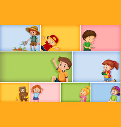 Active kids in different action poses Royalty Free Vector