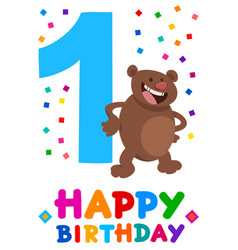 First birthday cartoon design Royalty Free Vector Image