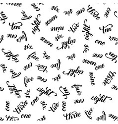 Numbers brush calligraphy Royalty Free Vector Image