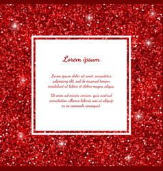 Red border frame glitter on white background Vector Image