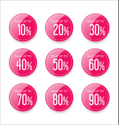 Pink sale stickers collection Royalty Free Vector Image