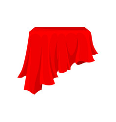 Square box or table covered with bright red cloth Vector Image