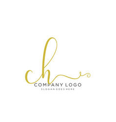 Ch initial handwriting logo with circle template Vector Image