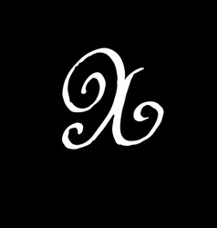 Letter x handwritten by dry brush rough strokes Vector Image