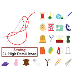 Sewing tools kit icons Royalty Free Vector Image