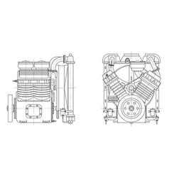 An internal combustion motor the drawing engine Vector Image