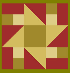 Barn quilt pattern amish patchwork design Vector Image