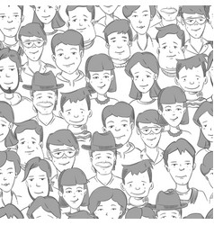 Crowd faces Royalty Free Vector Image - VectorStock
