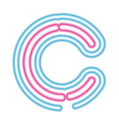 Glowing neon letter c Royalty Free Vector Image