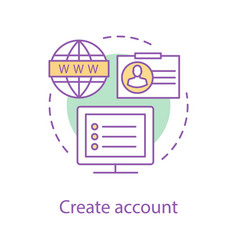 Account creating concept icon Royalty Free Vector Image