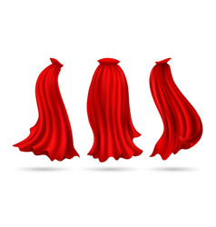 Red hero cape realistic fabric scarlet cloak or Vector Image