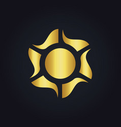 Light bolt electric gold logo Royalty Free Vector Image
