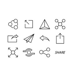 Glowing neon share icon isolated on white Vector Image