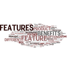 Features word cloud concept Royalty Free Vector Image