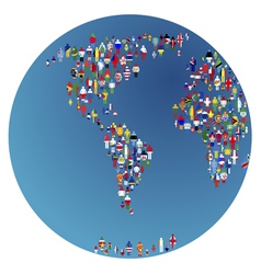 Earth globe with all flags Royalty Free Vector Image