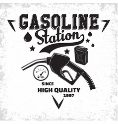 Vintage filling station emblem design Royalty Free Vector