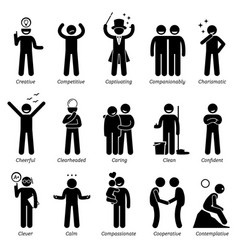 Positive good personalities character traits Vector Image