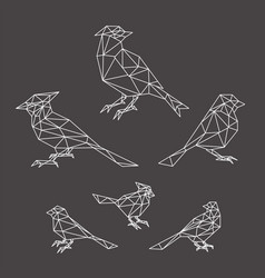 Bird animals low poly logo icon symbol set Vector Image