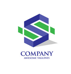 Double s monogram intertwined elements stars Vector Image