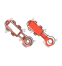 Hydraulic icon in comic style cylinder cartoon Vector Image