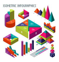 Isometric infographic 3d statistics graphs and Vector Image