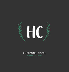 H c hc initial handwriting and signature logo Vector Image