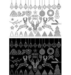 Geometric christmas deer set Royalty Free Vector Image