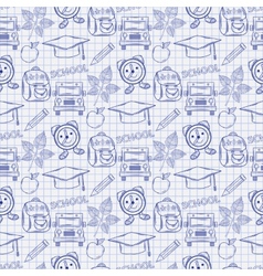 School doodle pattern on a notebook paper Vector Image