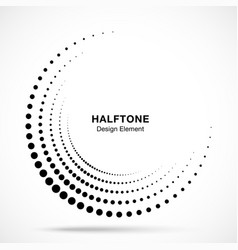 Halftone incomplete circle frame dots Royalty Free Vector