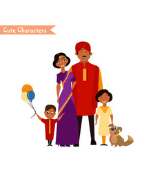Big happy indian family Royalty Free Vector Image