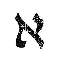 Hebrew letter Pei Shabby black font The Hebrew Vector Image