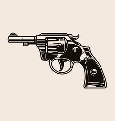 Vintage revolver gun front view concept Royalty Free Vector