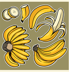 Sticker set baseball cartoon Royalty Free Vector Image
