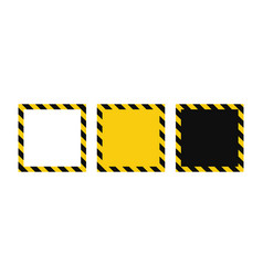 Warning square frame with yellow and black Vector Image
