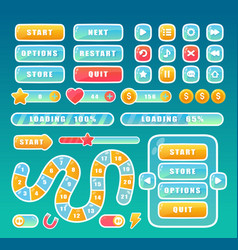 Mobile game graphical user interface gui design Vector Image