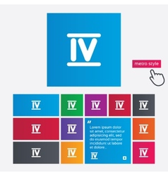 Roman numeral icons number one two three Vector Image