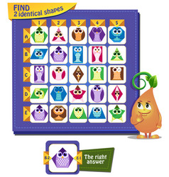 Visual educational game for children find 2 Vector Image