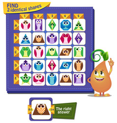 Visual educational game for children find 2 Vector Image
