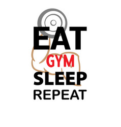 Eat sleep work train repeat workout and fitness Vector Image