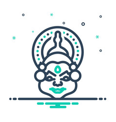 Kathakali dancer on background for happy onam Vector Image