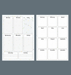 Notebook pages template daily and notes Royalty Free Vector