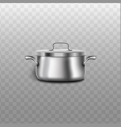 Stainless steel pan metal cooking pot Royalty Free Vector