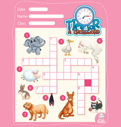 African animals crossword Royalty Free Vector Image