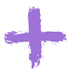 Brush stroke plus sign Royalty Free Vector Image