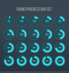 Round progress bar circle Royalty Free Vector Image
