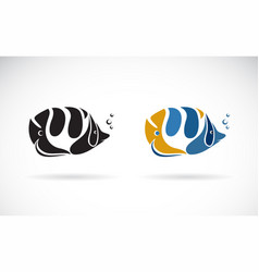 Cute beautiful yellow tropical fish on sea Vector Image